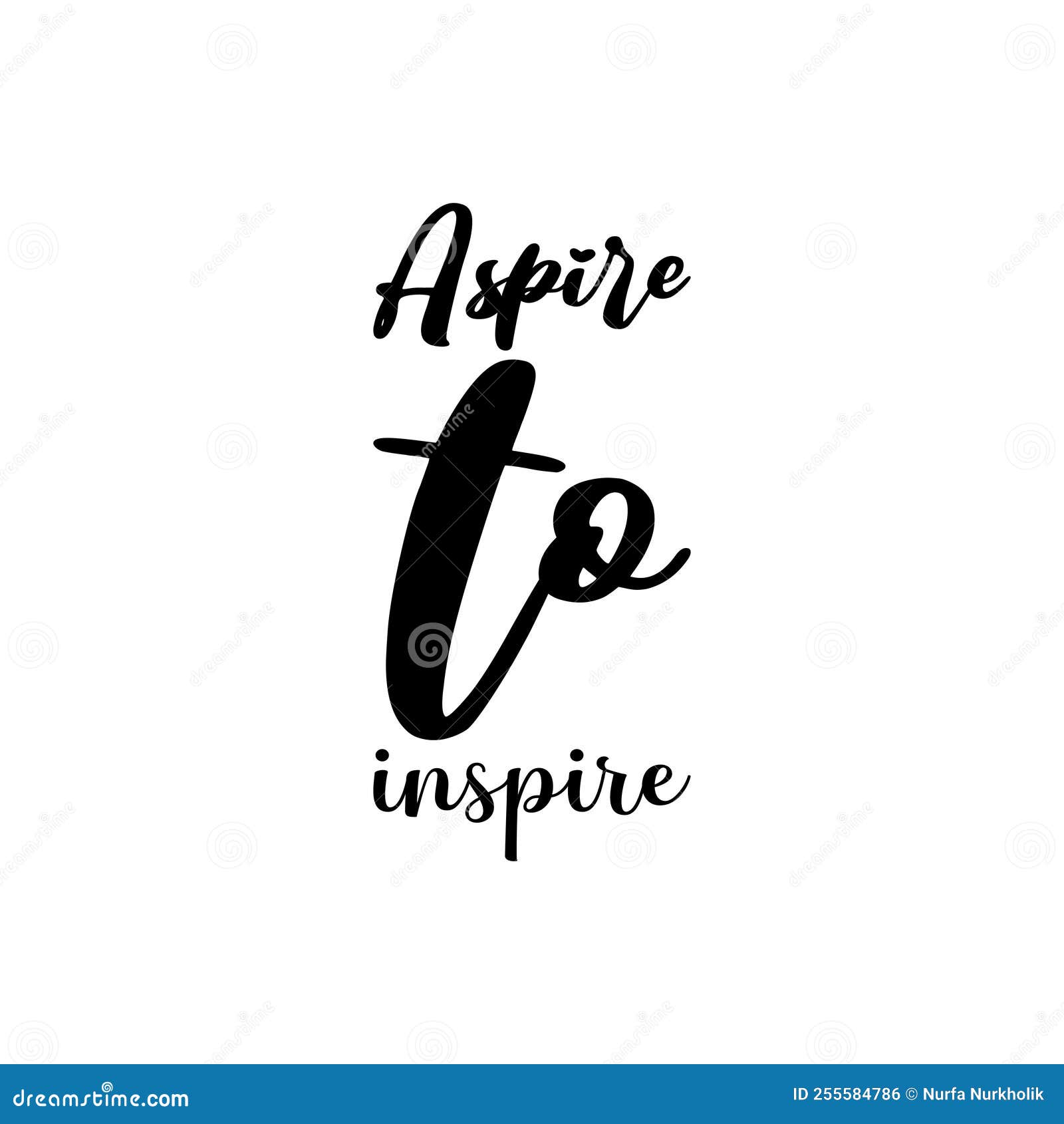 Aspire To Inspire Hand Drawn Illustration With Cute Marshmallow Holding ...