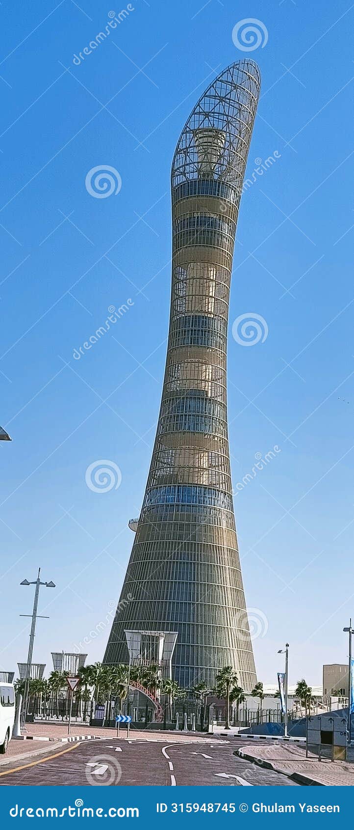 The Aspire Tower Or Torch Hotel Timelapse In Doha Sports City At Night ...