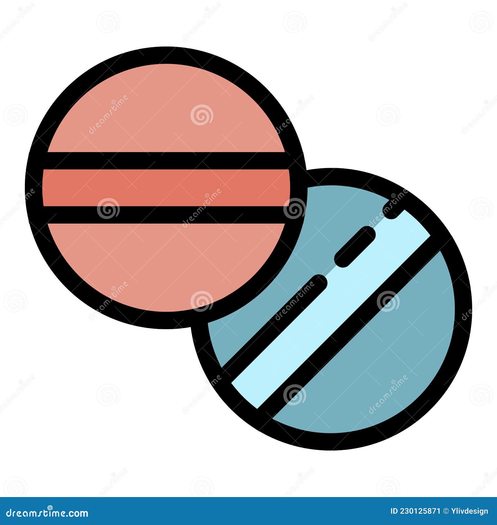 Aspirin Tablets Icon Color Outline Vector Stock Vector - Illustration ...