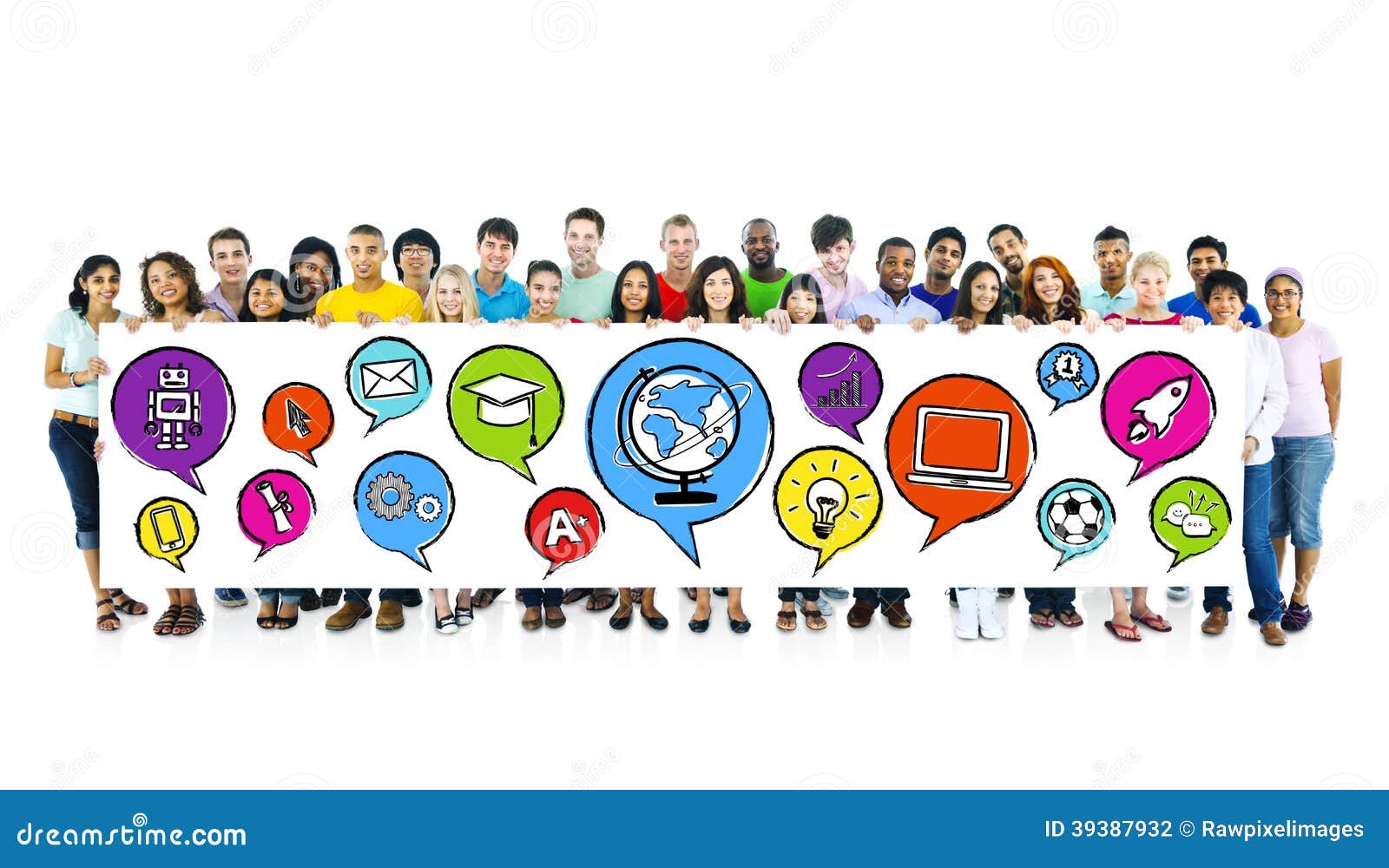 Aspiring High School Students Holding Banner Stock Photo - Image of ...