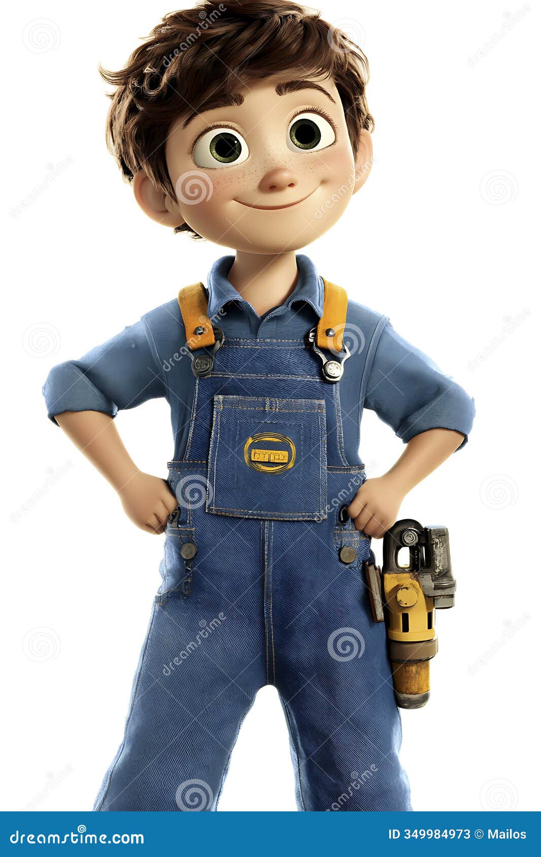 Aspiring Mechanic Boy Drawn in Vivid Pixar Tones Stock Image - Image of ...