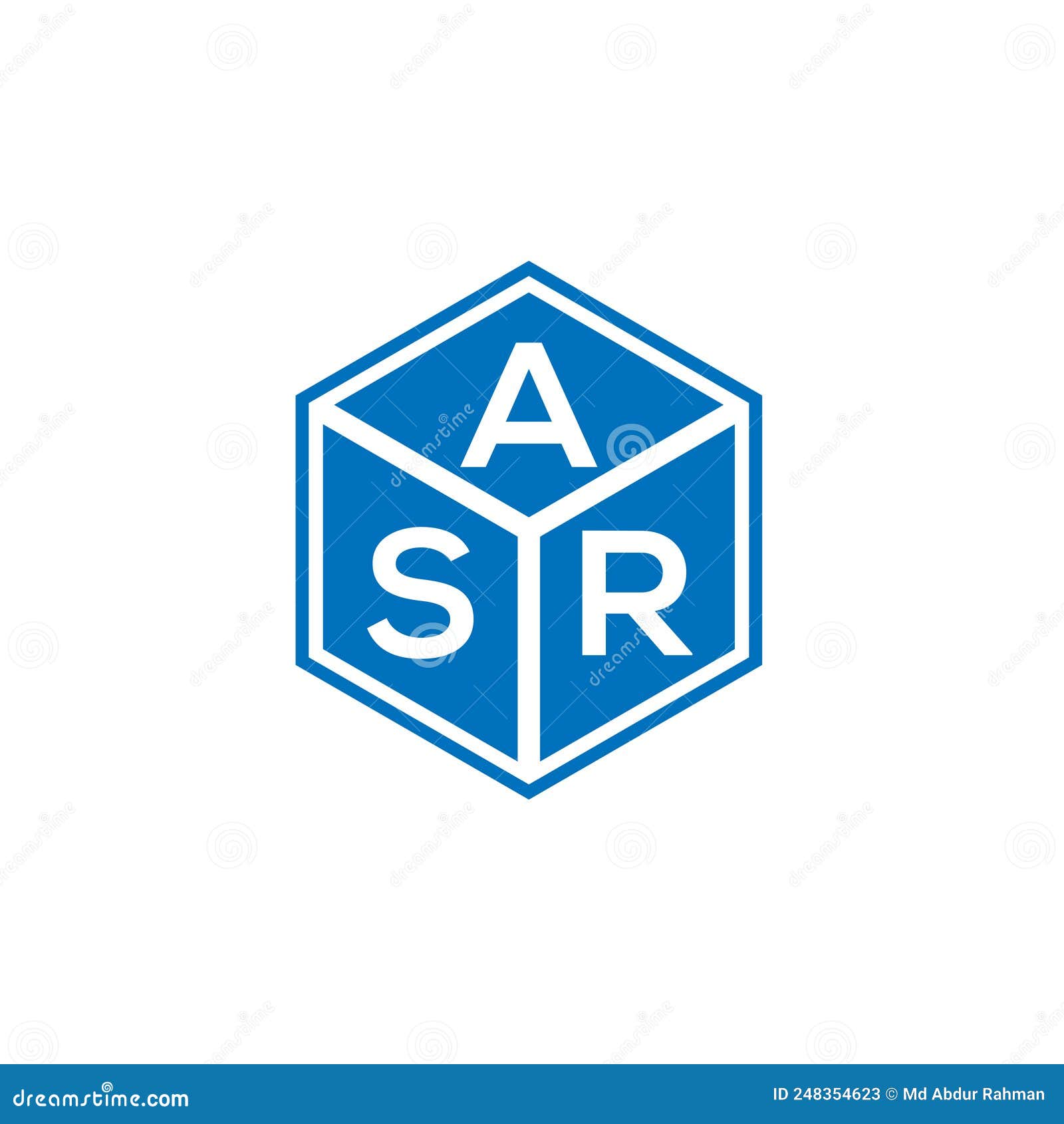 ASR Letter Logo Design on Black Background. ASR Creative Initials ...