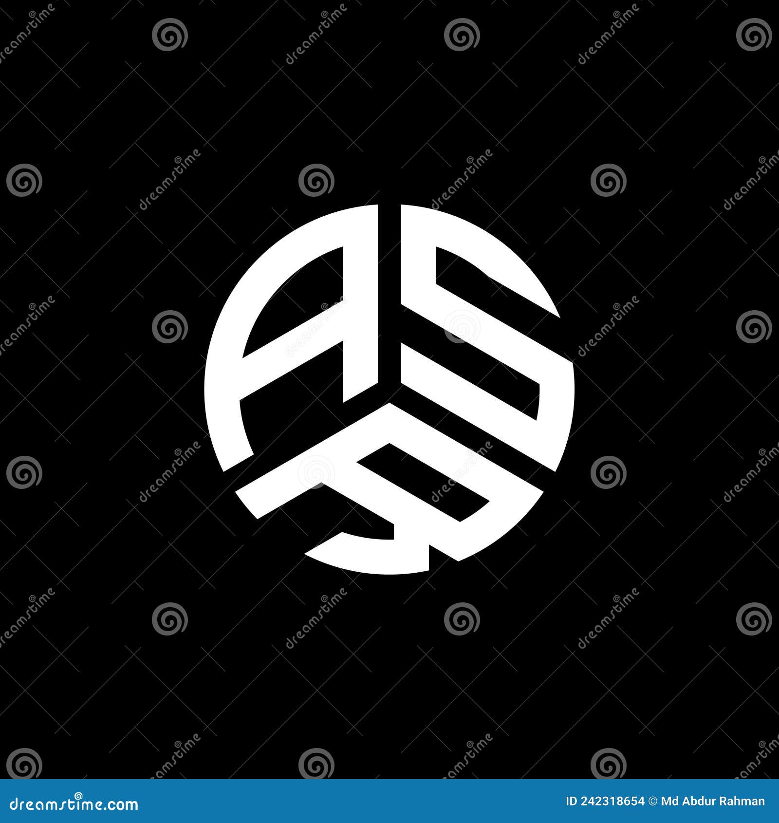 ASR Letter Logo Design On White Background. ASR Creative Initials ...