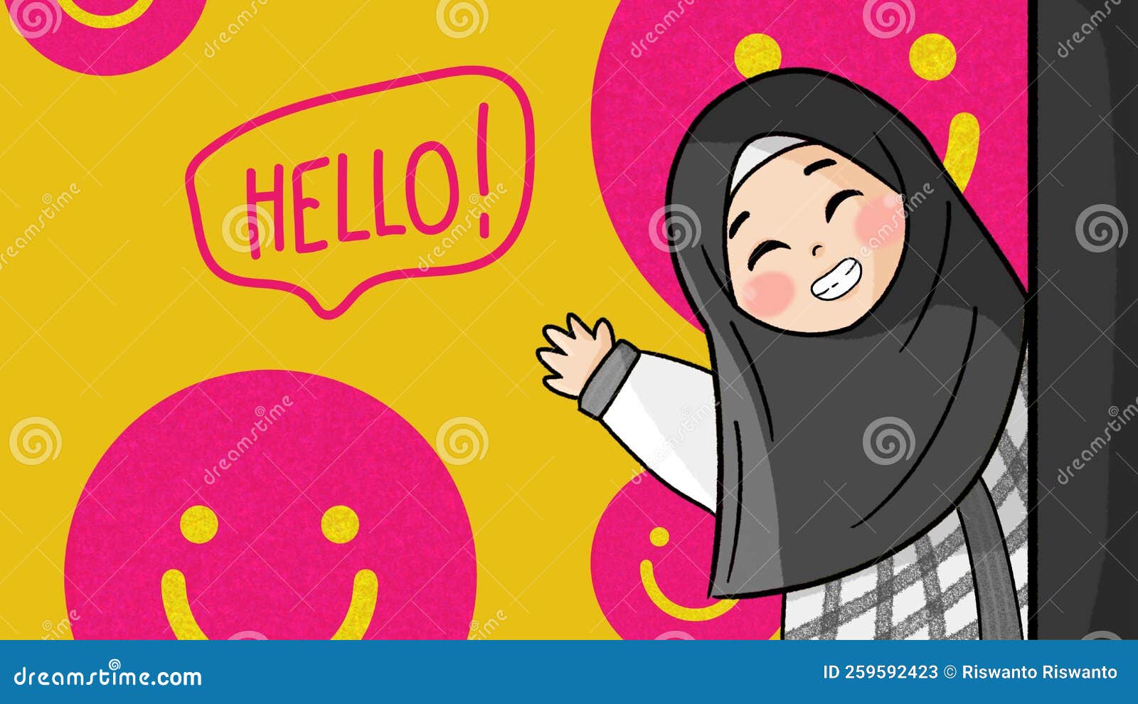 Hello (muslim Women Illustration Image) Stock Illustration ...