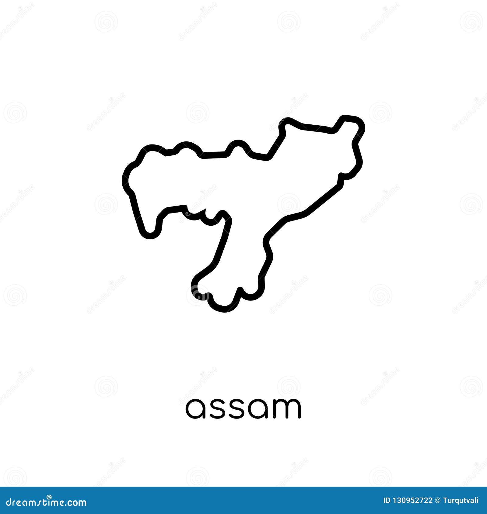 Assam Icon. Trendy Modern Flat Linear Vector Assam Icon on White Stock ...