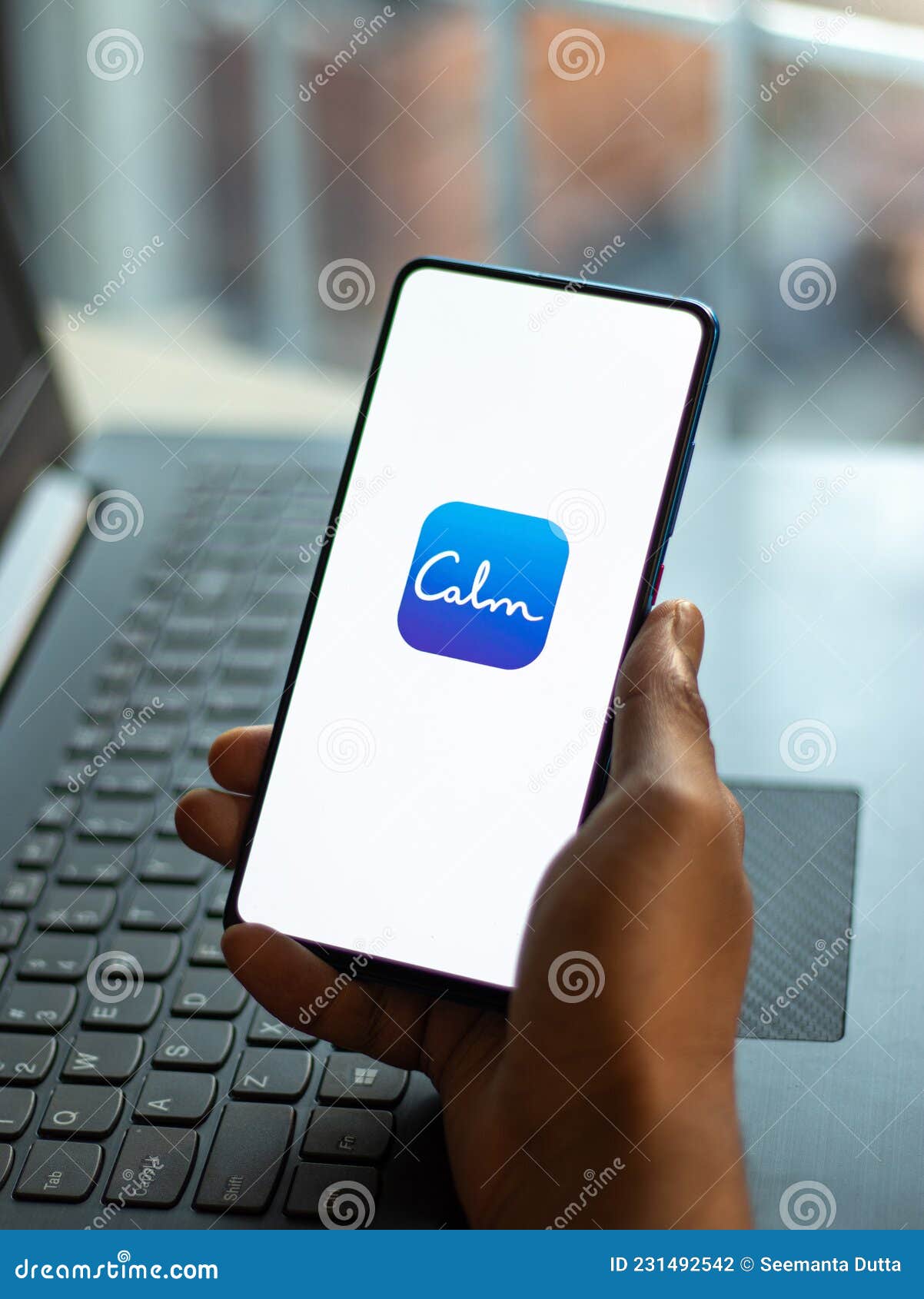 Assam, India - August 6, 2021 : Calm Logo on Phone Screen Stock Image ...