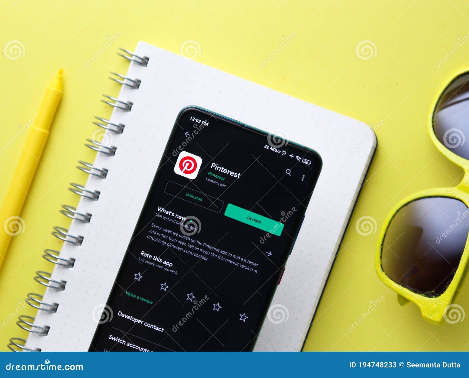 Assam, India - August 22, 2020 : Pinterest Logo on Phone Screen Stock ...