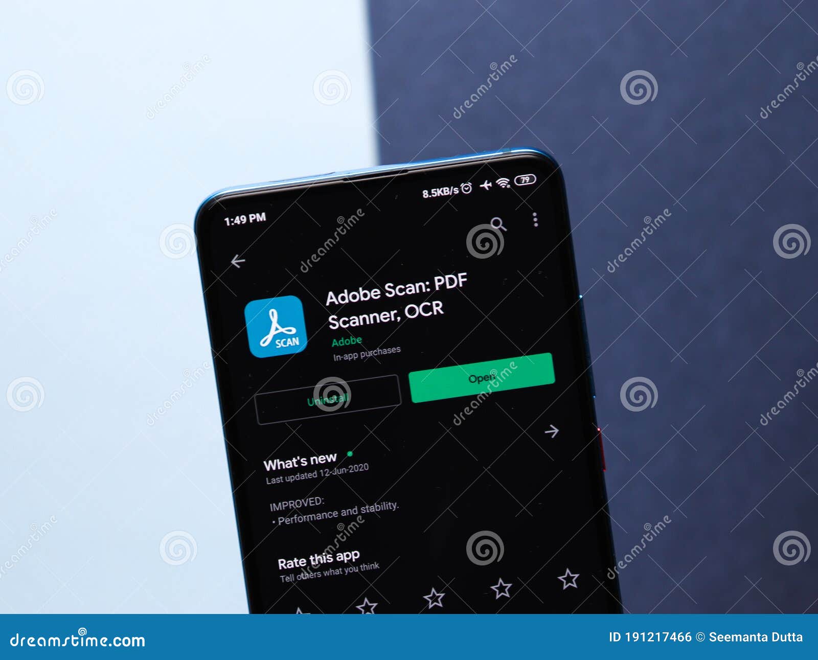 Assam, India - July 5, 2020 : Adobe Scan a Pdf Scanner App. Editorial ...