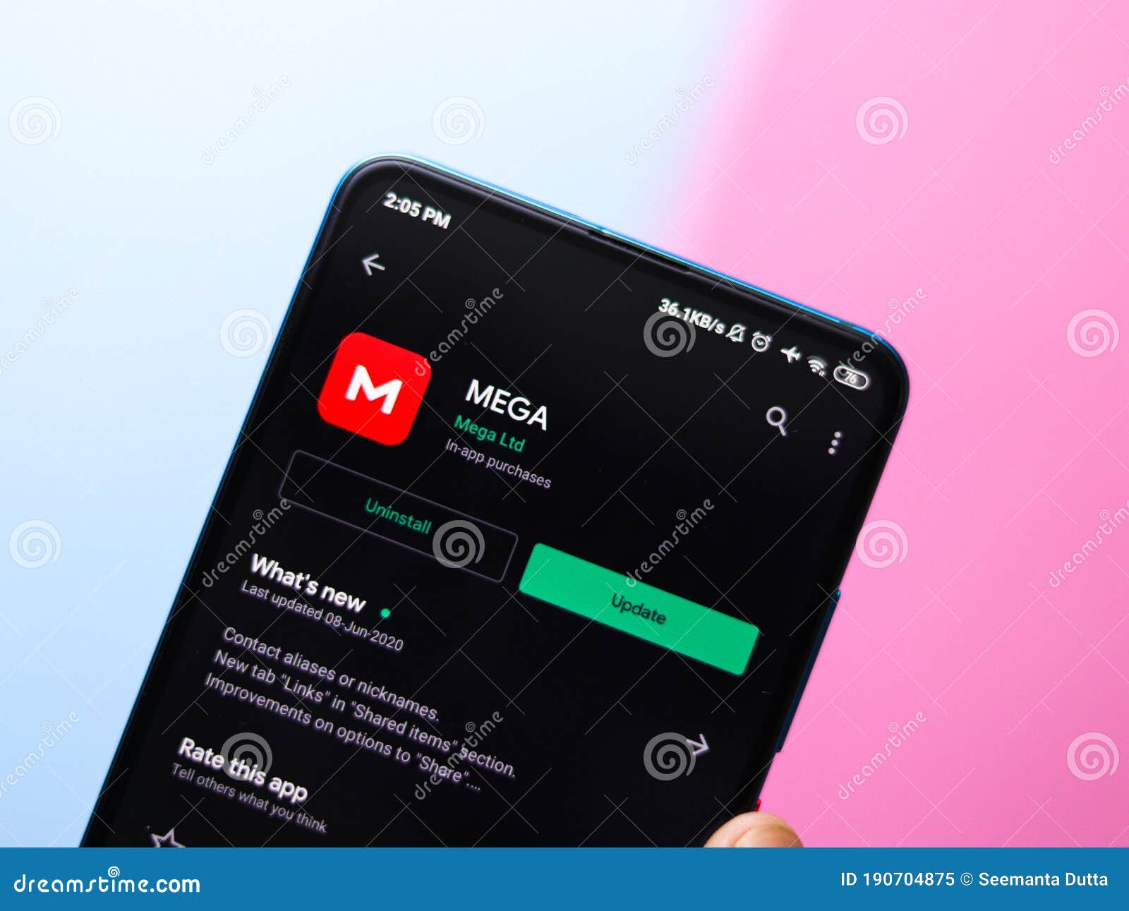 Assam, India - June 15, 2020 : Mega App for Online Cloud Service ...