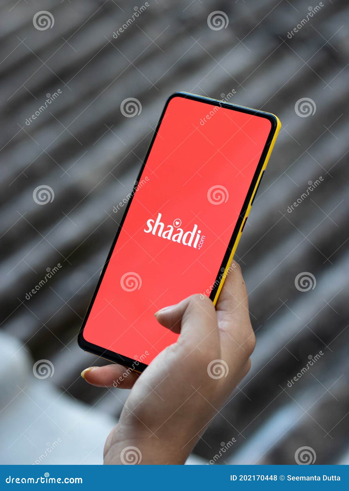 Assam, India - September 6, 2020 : Shaadi Logo on Phone Screen Stock ...