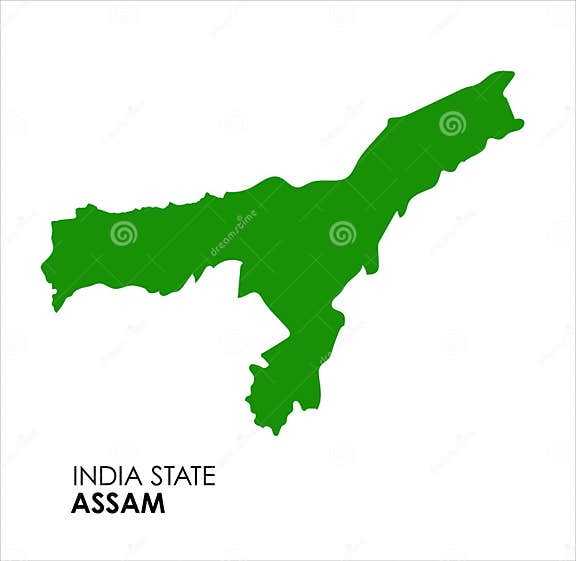 Assam Map of Indian State. Assam Map Vector Illustration Stock ...