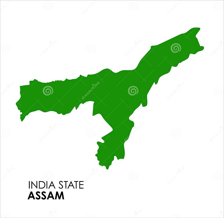 Assam Map of Indian State. Assam Map Vector Illustration Stock ...