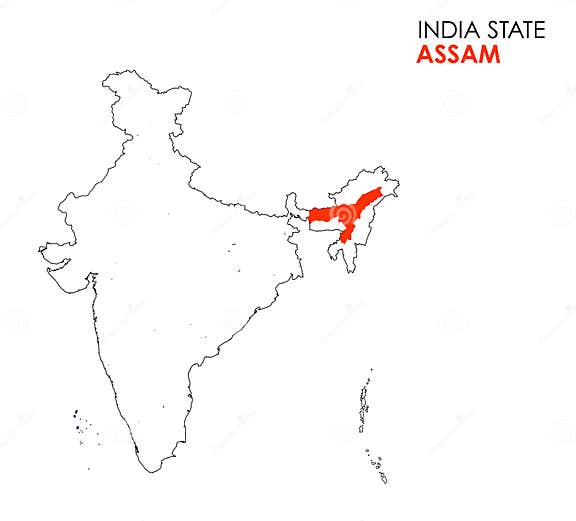 Assam Map of Indian State. Assam Map Vector Illustration Stock ...