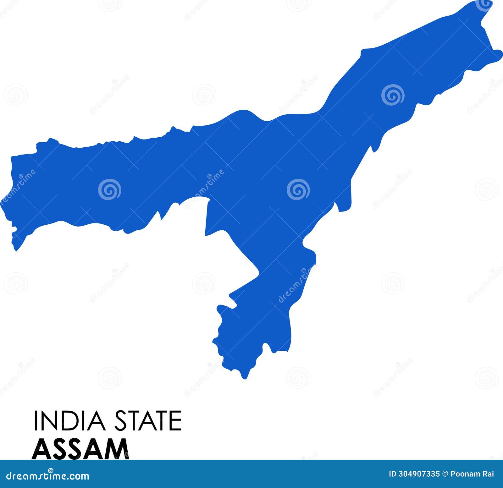 Assam Map of Indian State. Assam Map Vector Illustration Stock ...