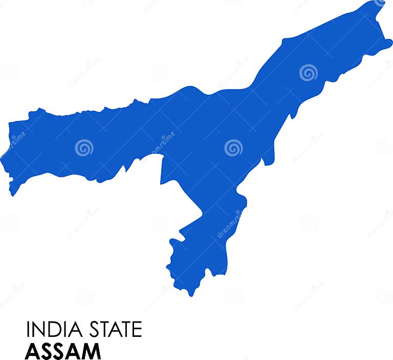 Assam Map of Indian State. Assam Map Vector Illustration Stock ...