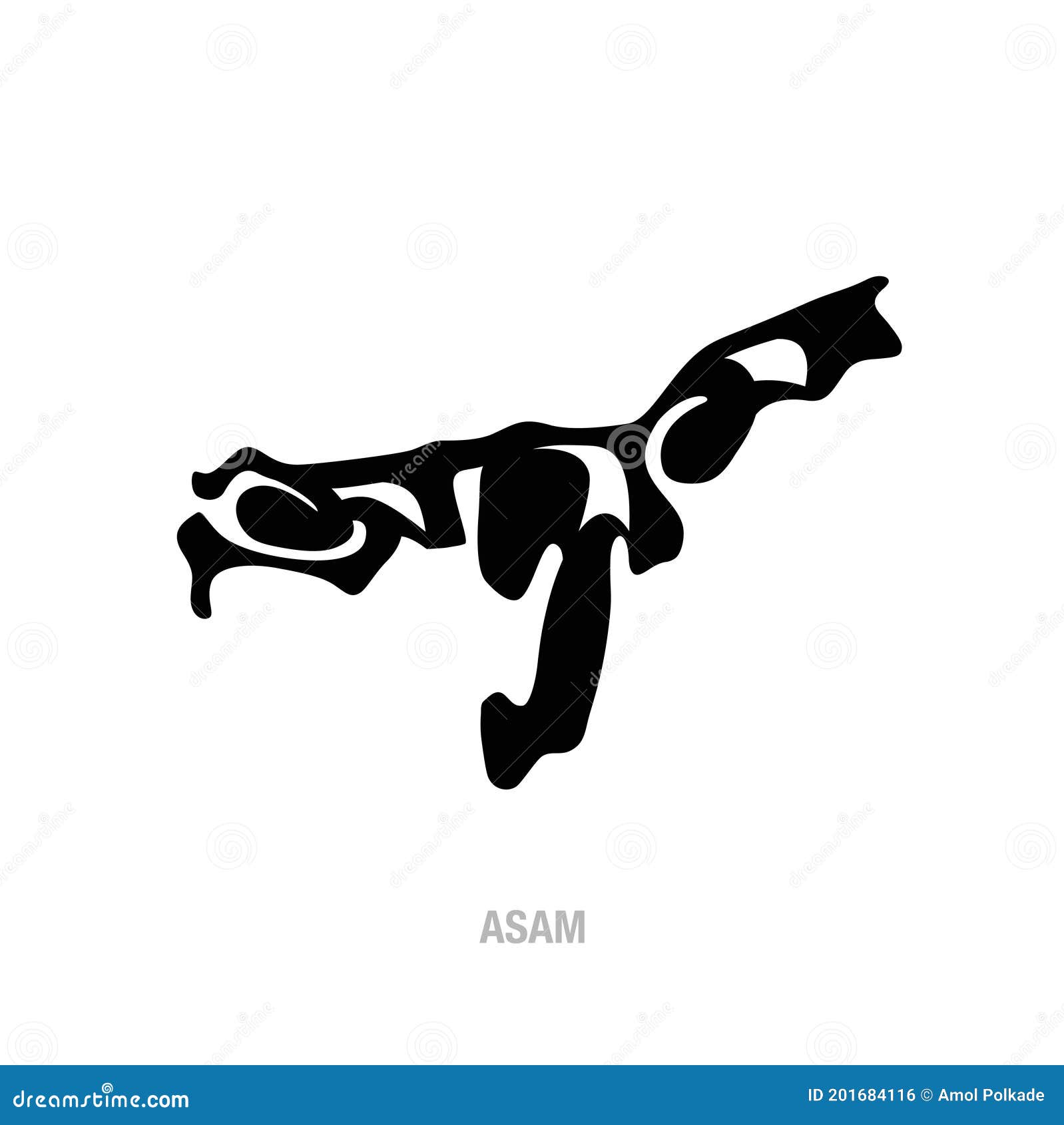 Assam Map Lettering stock vector. Illustration of geography - 201684116