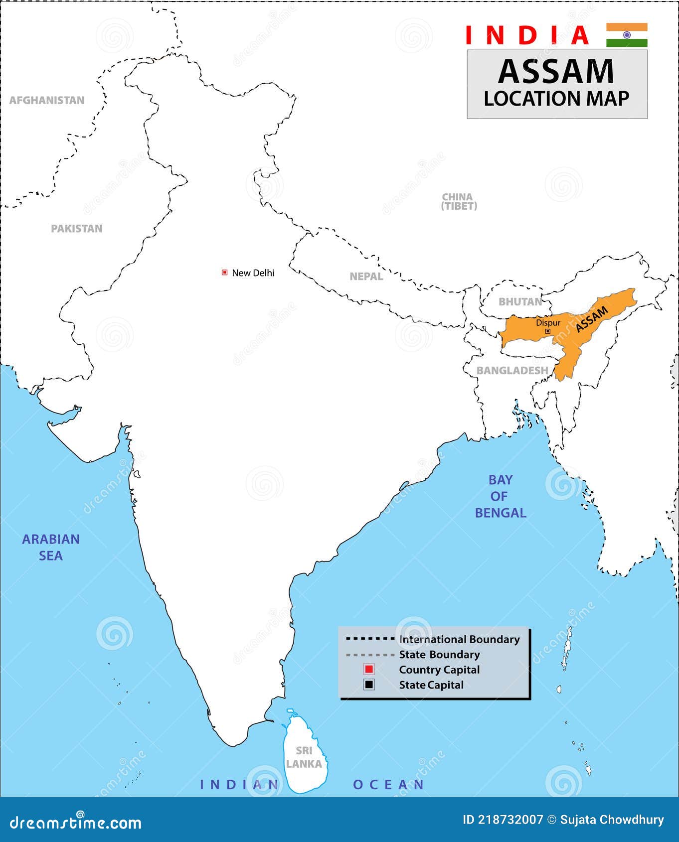 Assam Map Political And Administrative Map Of Assam With Districts Name Showing International