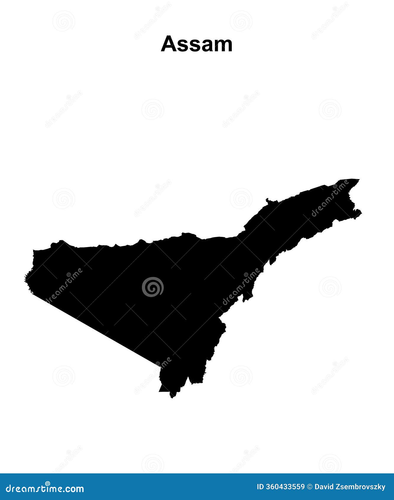Assam outline map stock vector. Illustration of maps - 360433559