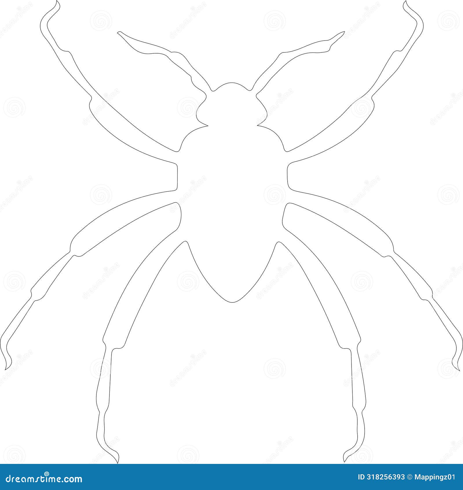 Assassin Bug Outline Silhouette Generative Ai Stock Vector ...