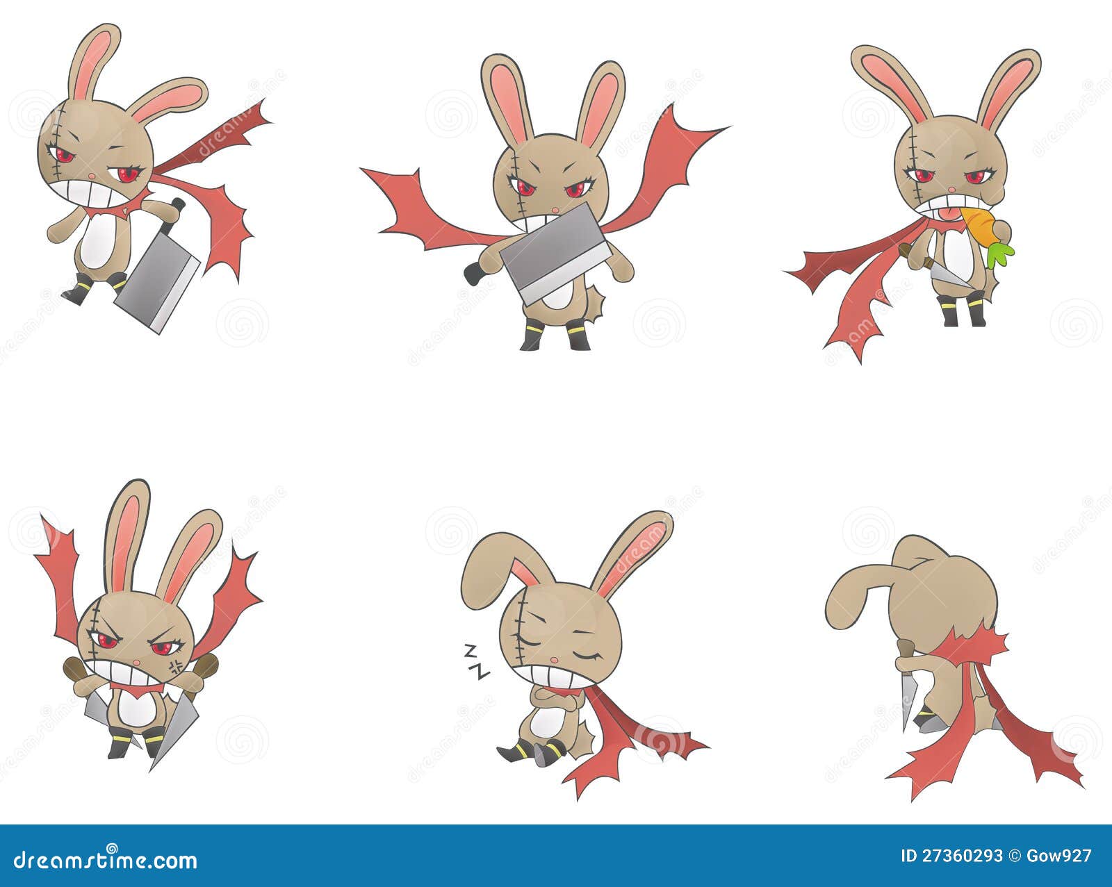 Assassin Bunny Icon Collection Stock Vector - Illustration of angry ...