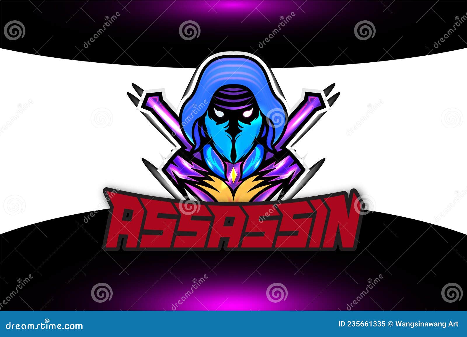 Assassin gaming logo stock vector. Illustration of game - 235661335