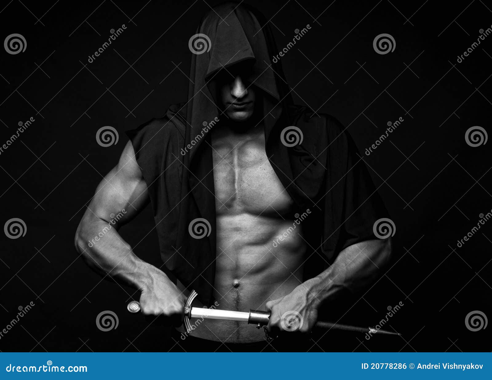 Assassin greed stock photo. Image of weapon, male, bodybuilder - 20778286