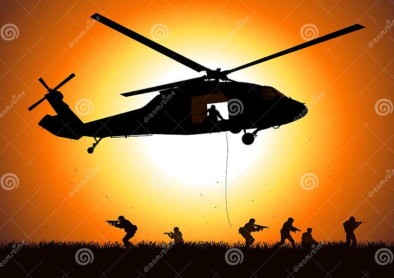 Assault stock vector. Illustration of aircraft, drop - 19697350
