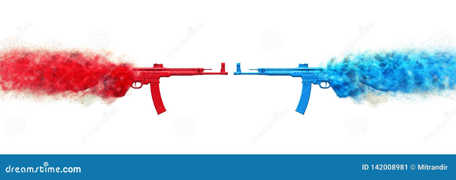 Assault Machine Guns - Red Vs. Blue Stock Illustration - Illustration ...