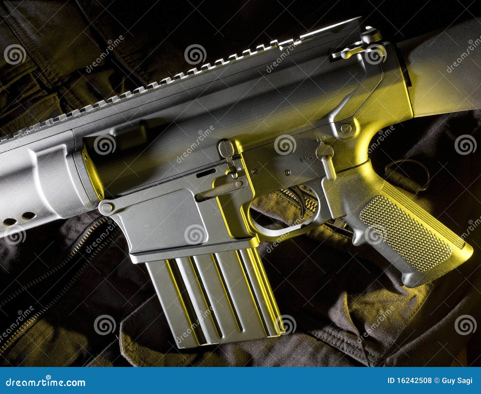 Assault rifle stock photo. Image of grip, assault, magazine - 16242508