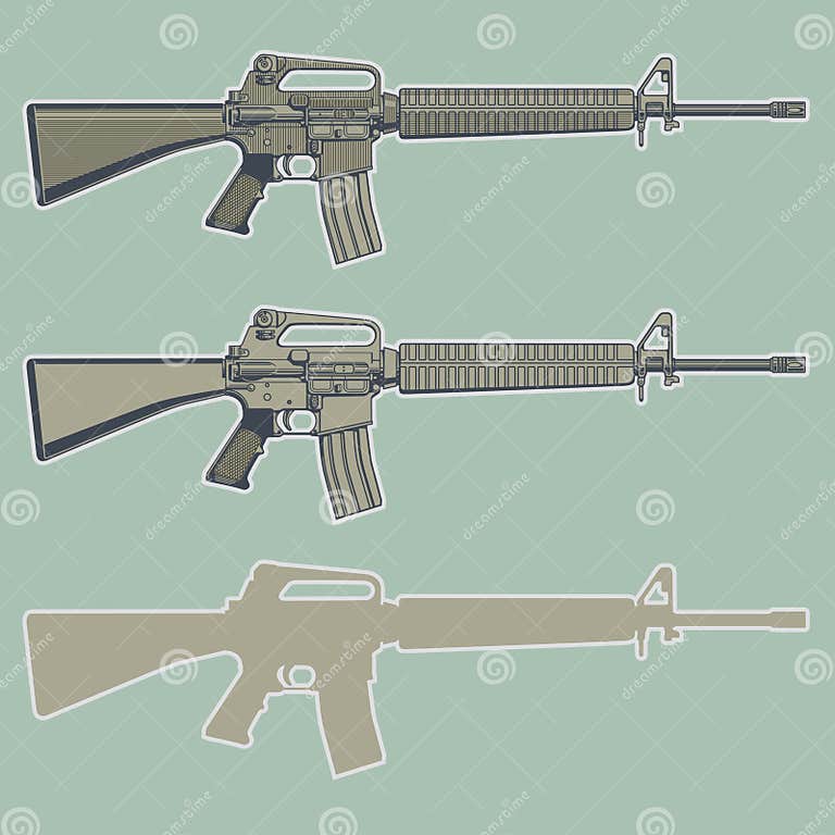 Assault rifle stock vector. Illustration of army, weapon - 20745250