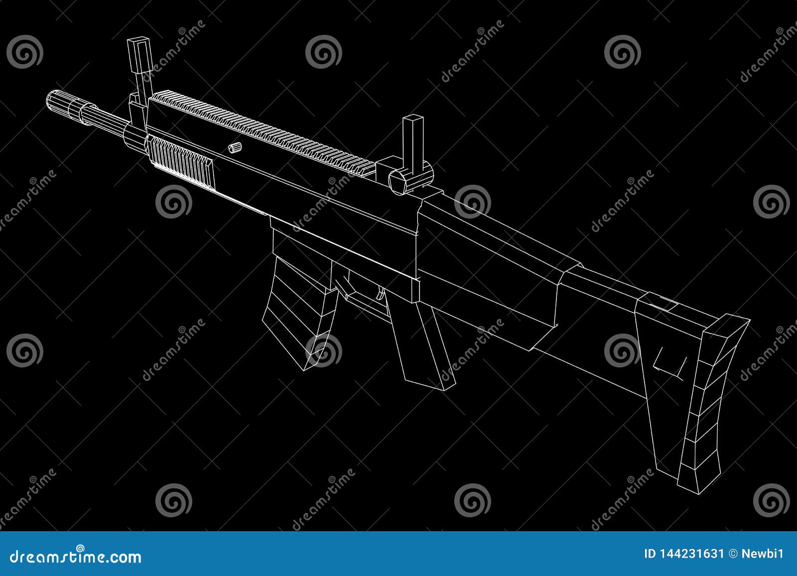 Assault Automatic Fire Rifle Stock Vector - Illustration of automatic ...
