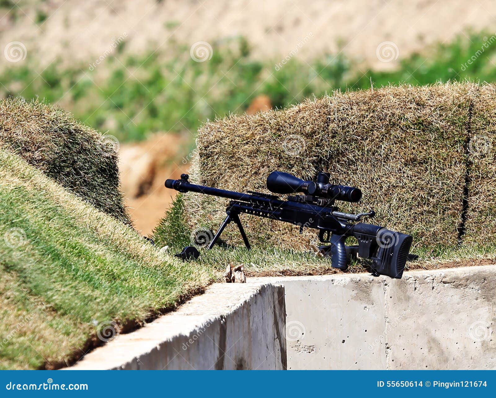 Assault rifle stock photo. Image of barrel, sight, gray - 55650614