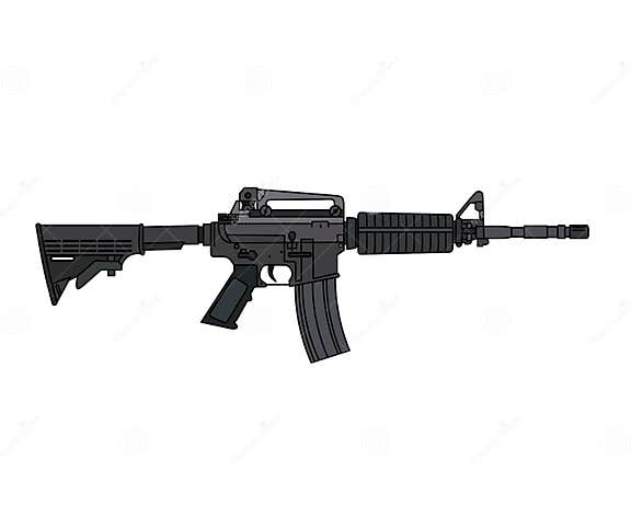 Assault Rifle Colt M4 M4A1 Vector Stock Vector - Illustration of ...