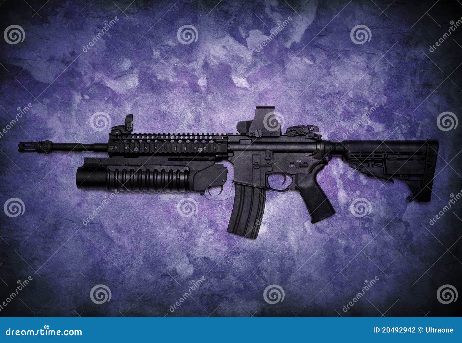 Assault Rifle on Grunge Background Stock Photo - Image of military ...