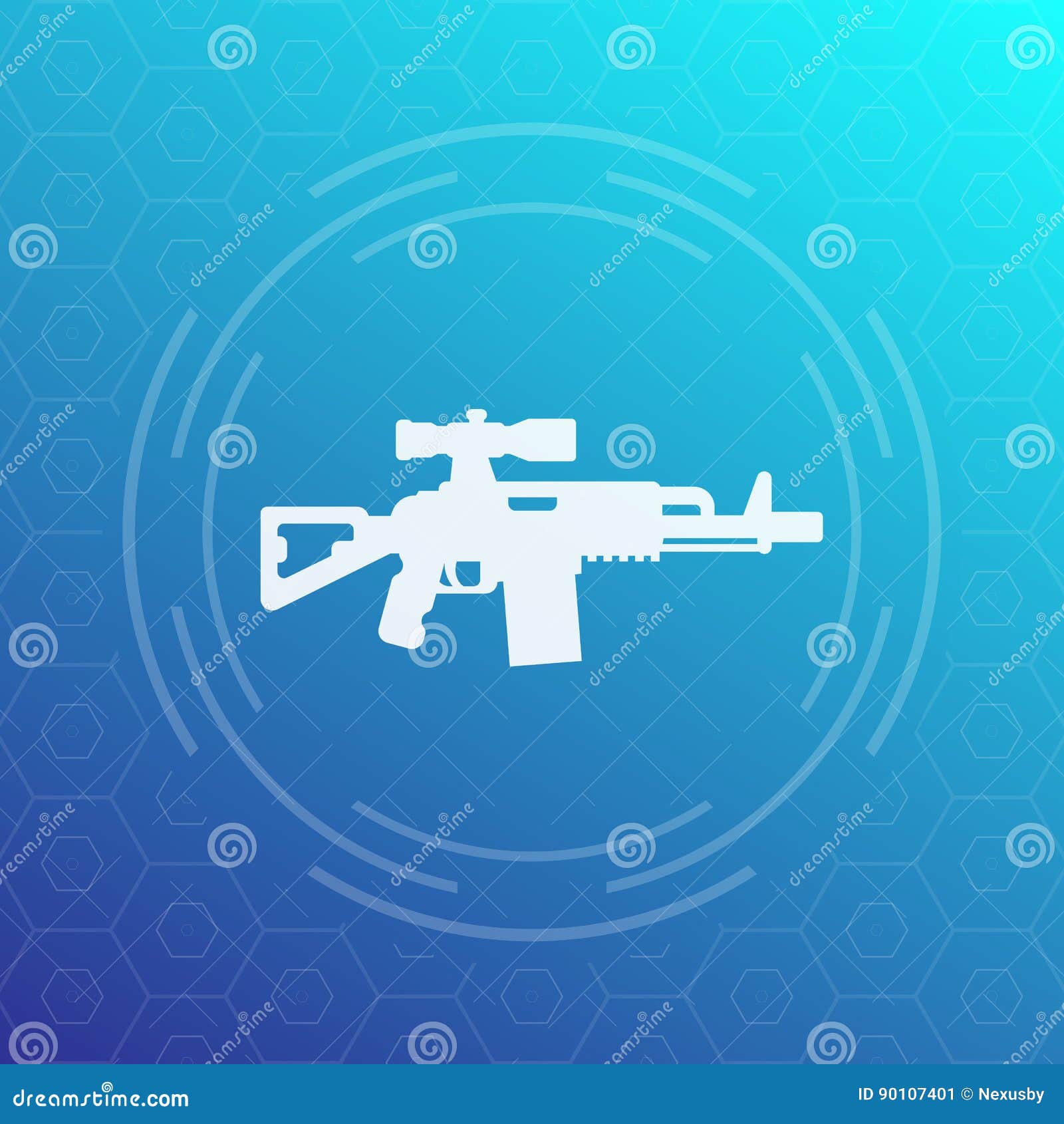 Assault Rifle Icon, Gun with Optical Sight Stock Vector - Illustration ...