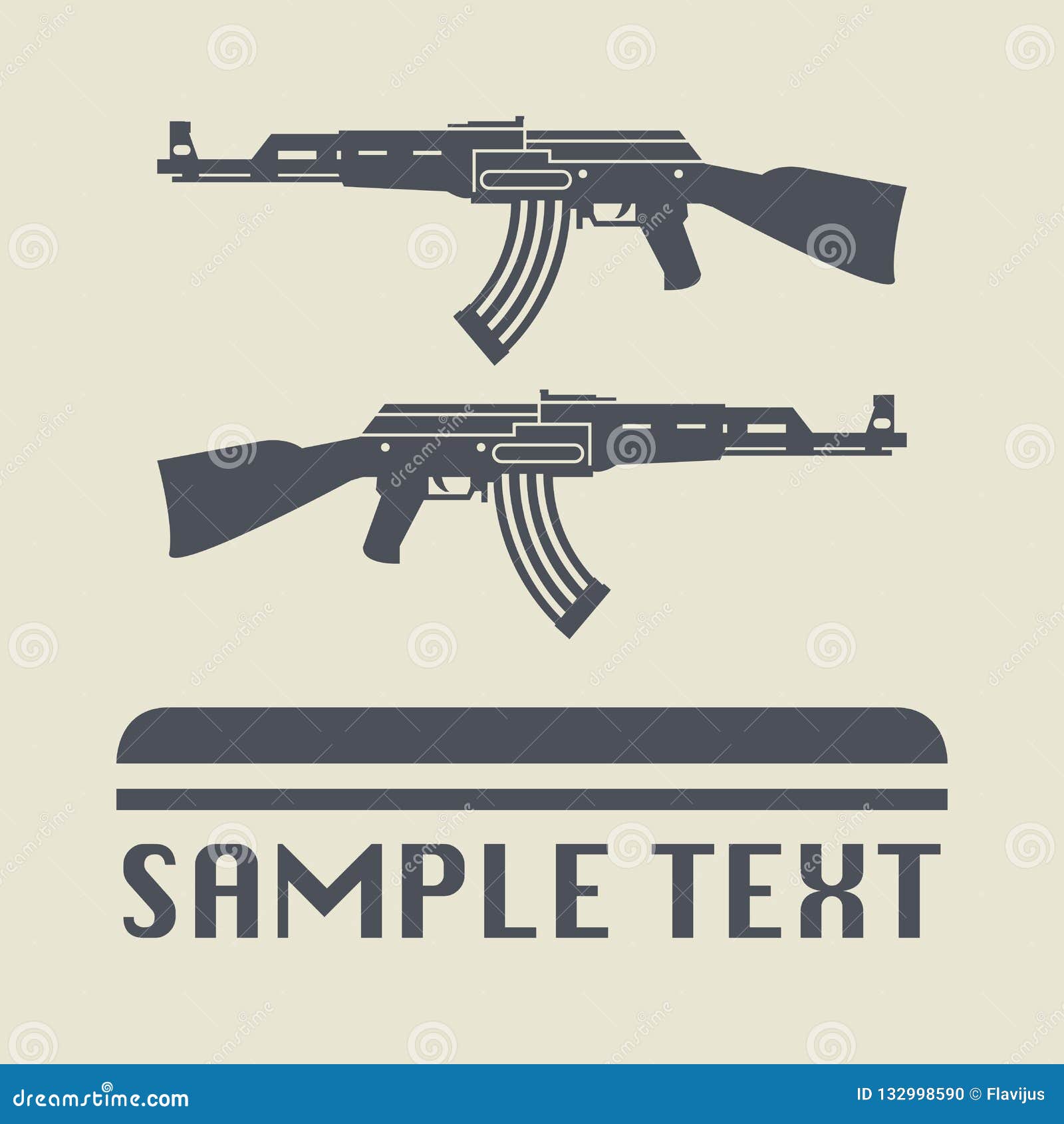 Assault rifle icon or sign stock vector. Illustration of abstract ...