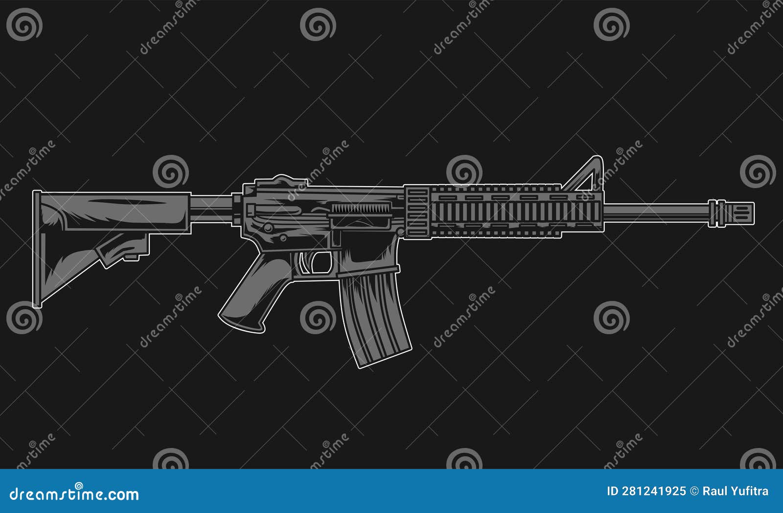 Assault Rifle Vector Illustration Stock Vector - Illustration of ...