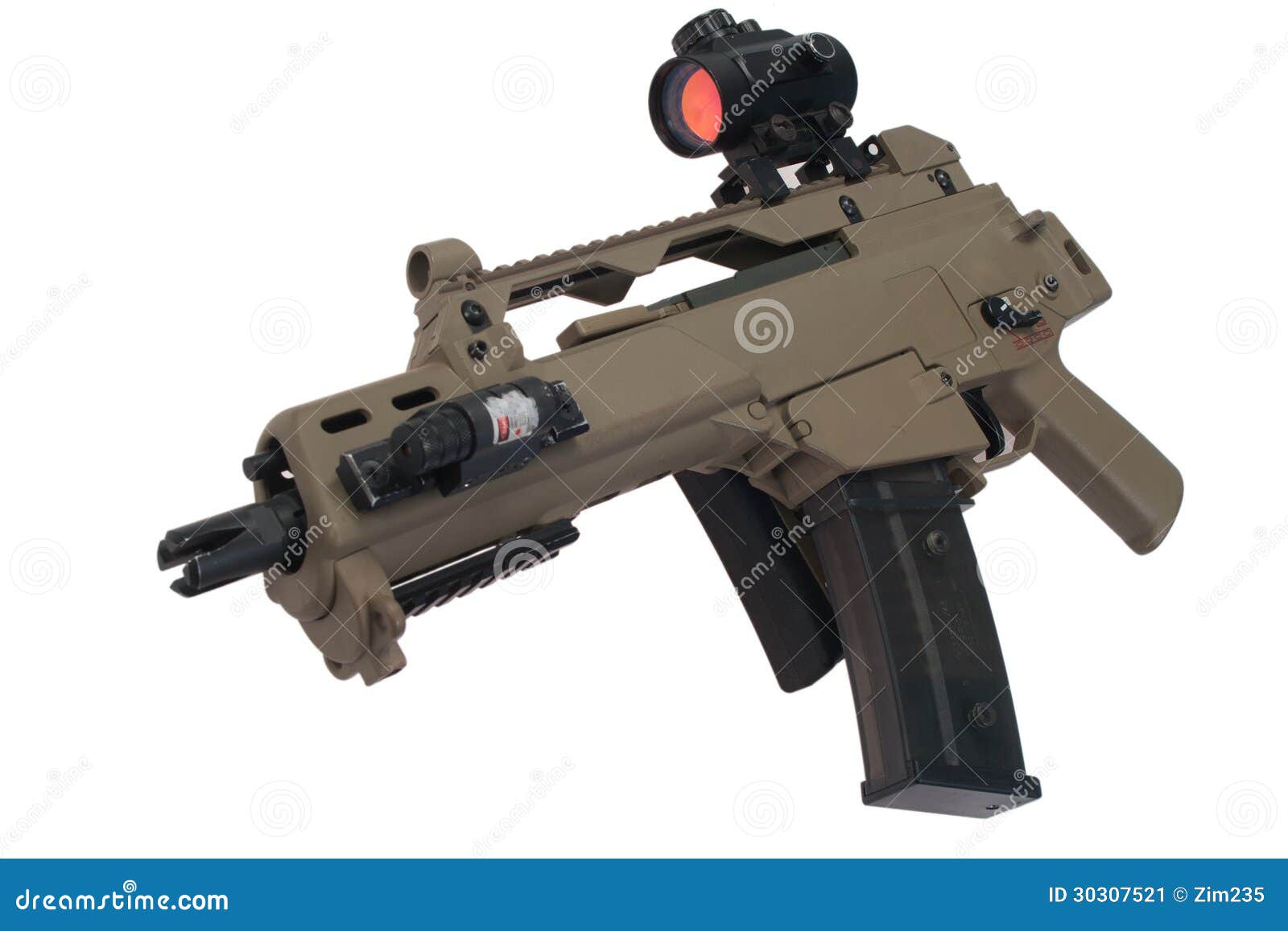 Assault Rifle Isolated on White Background Stock Image - Image of army ...