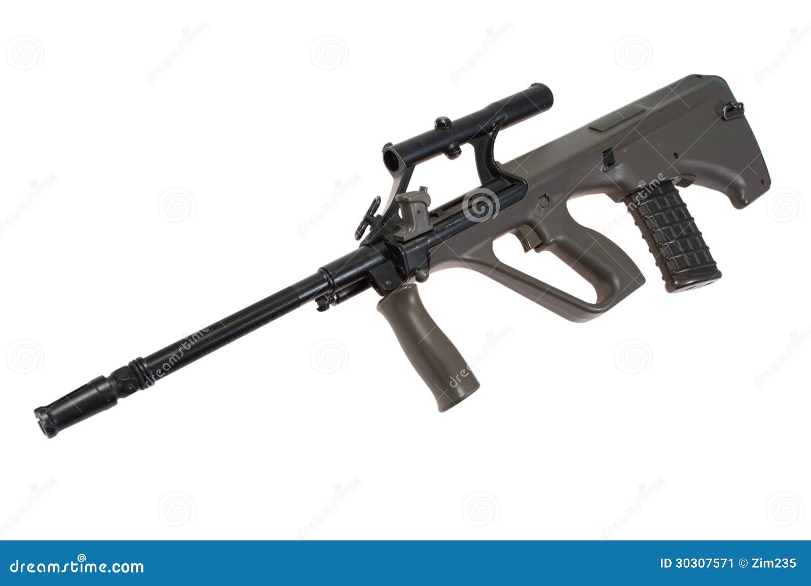 Assault rifle isolated stock image. Image of sight, telescopic - 30307571