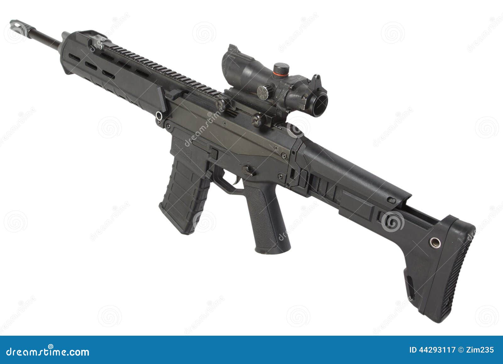 Assault rifle isolated stock image. Image of shotgun - 44293117