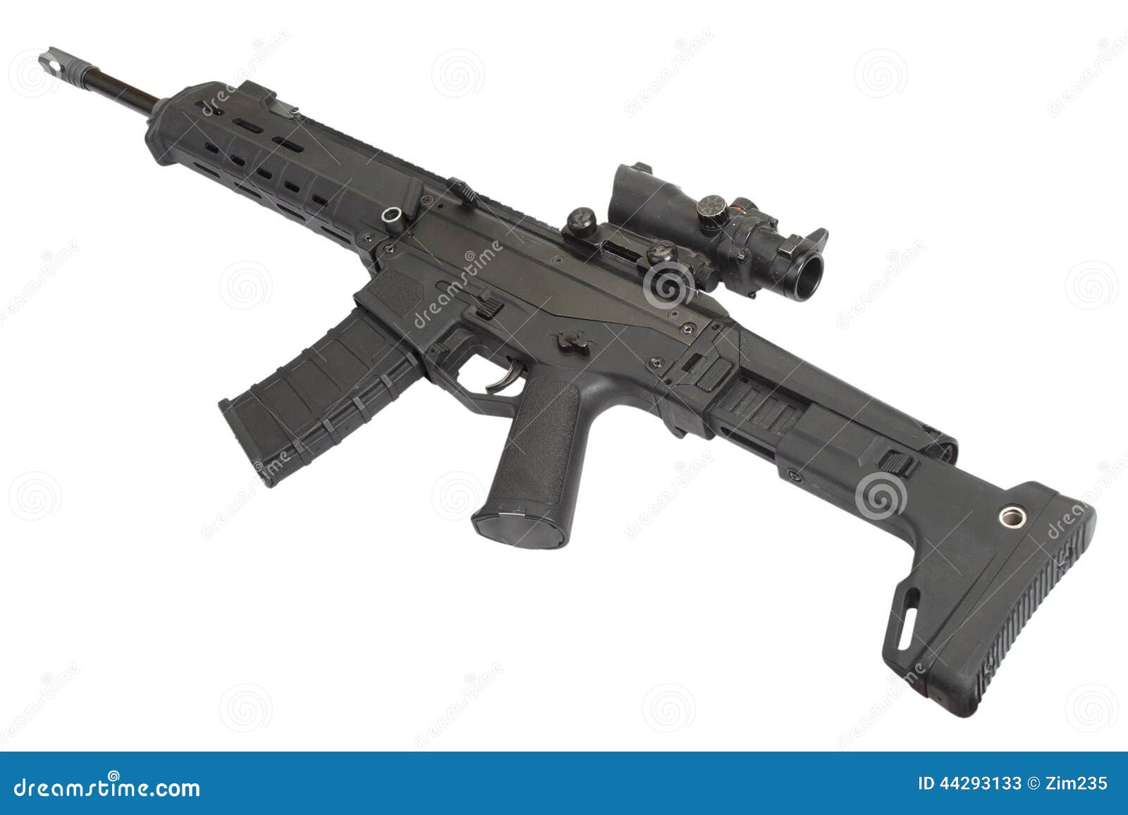 Assault rifle isolated stock image. Image of fire, special - 44293133