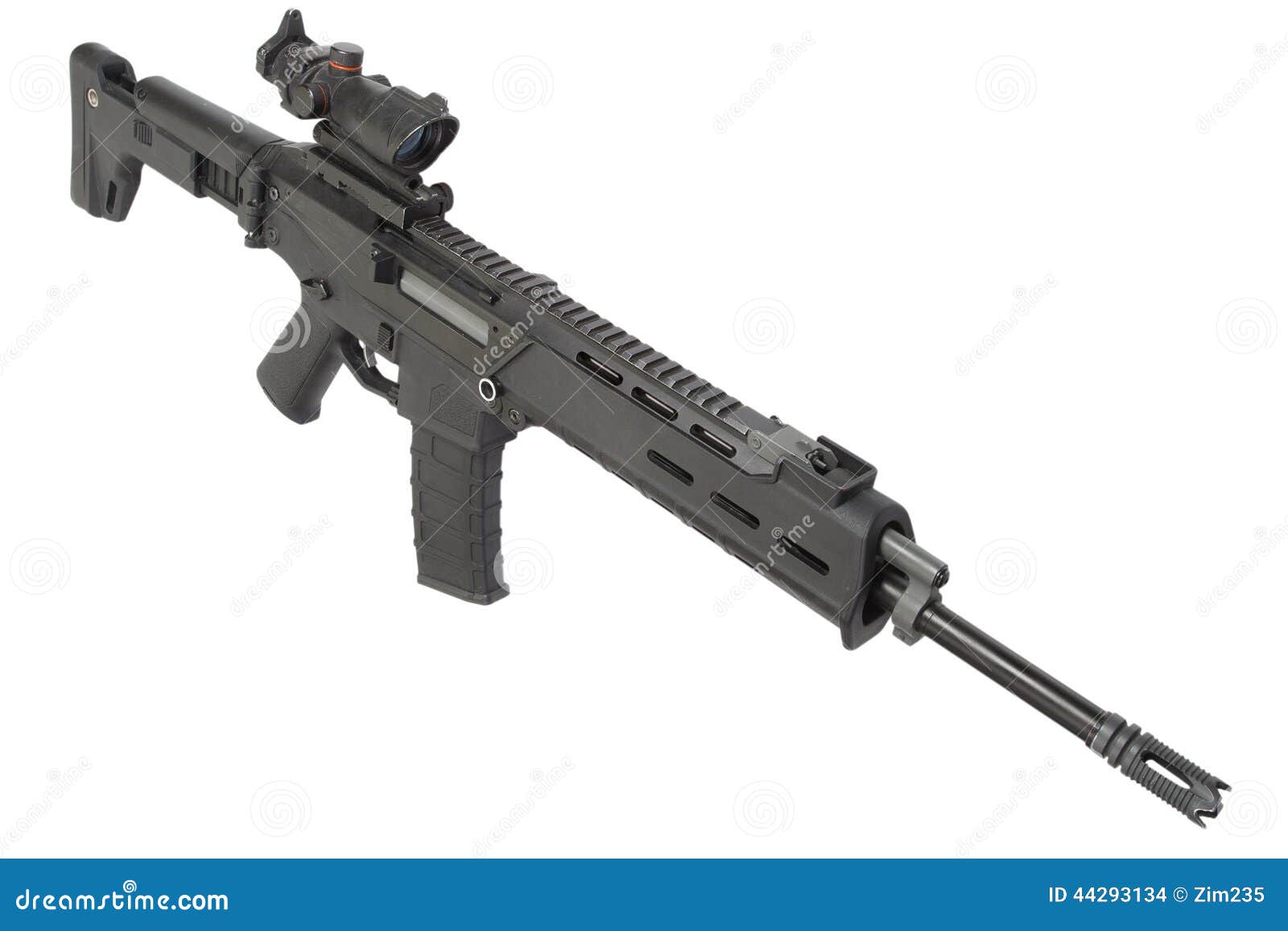 Assault rifle isolated stock photo. Image of system, combat - 44293134