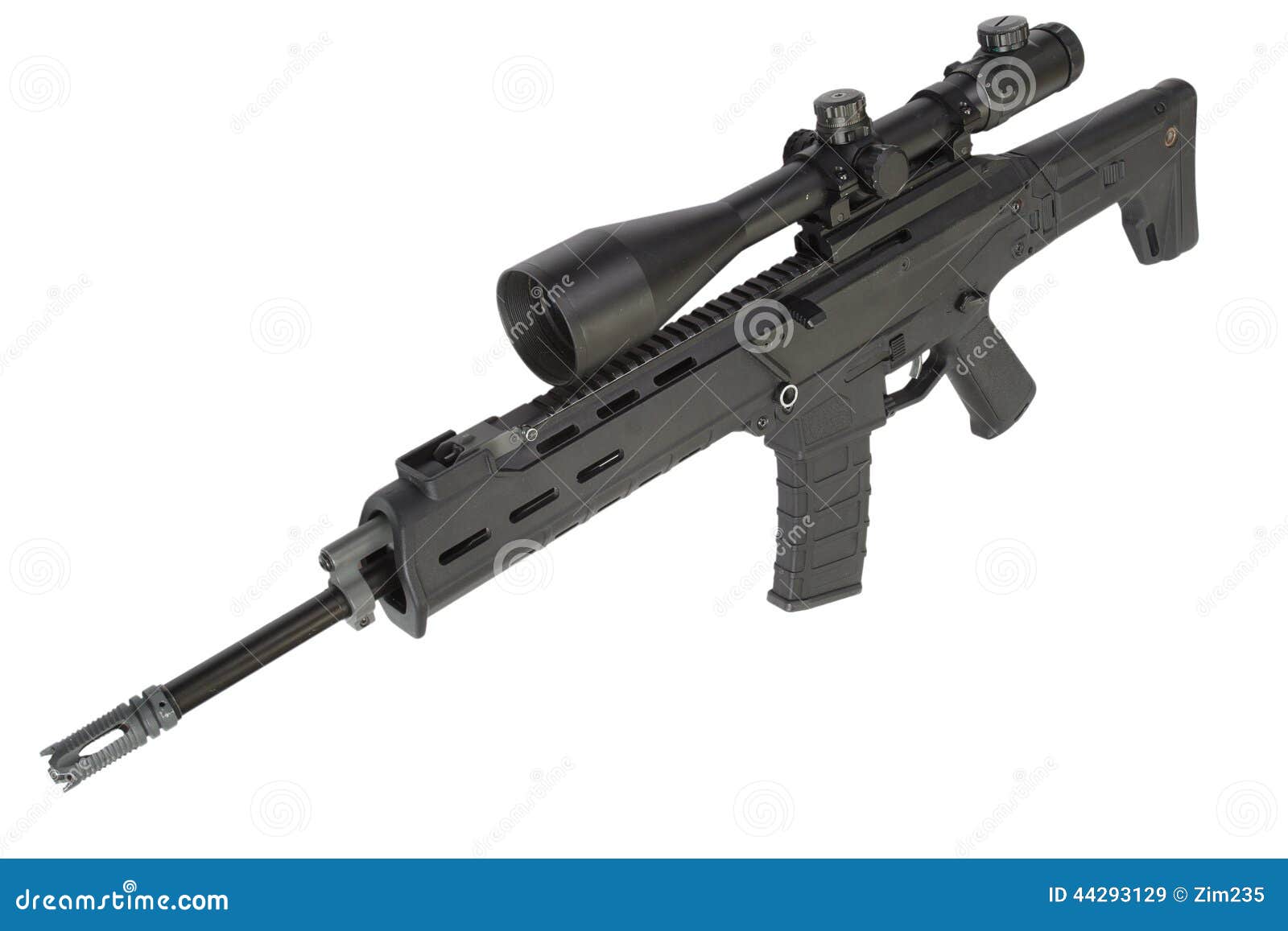 Assault rifle isolated stock image. Image of fire, system - 44293129