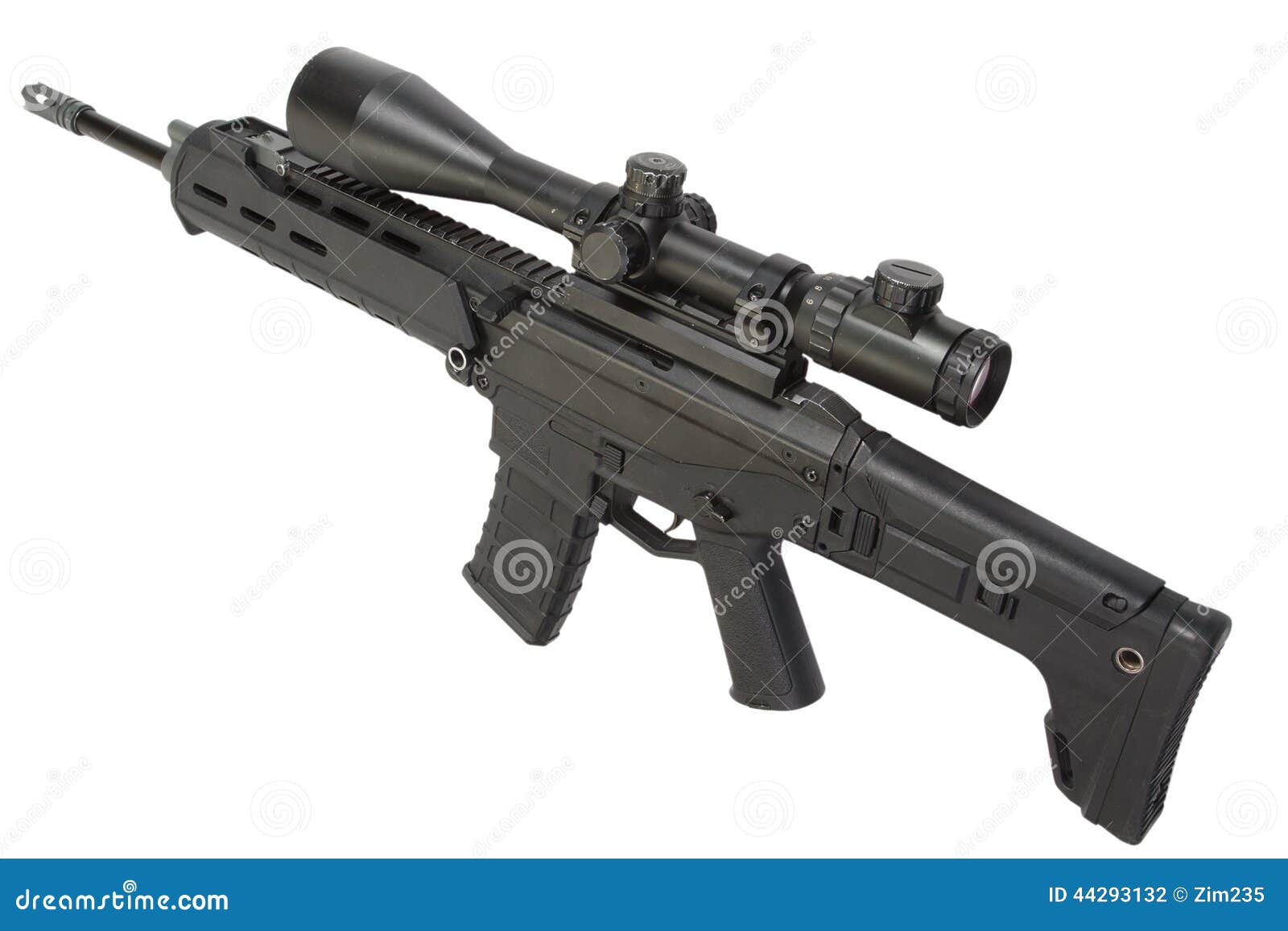 Assault rifle isolated stock photo. Image of shotgun - 44293132