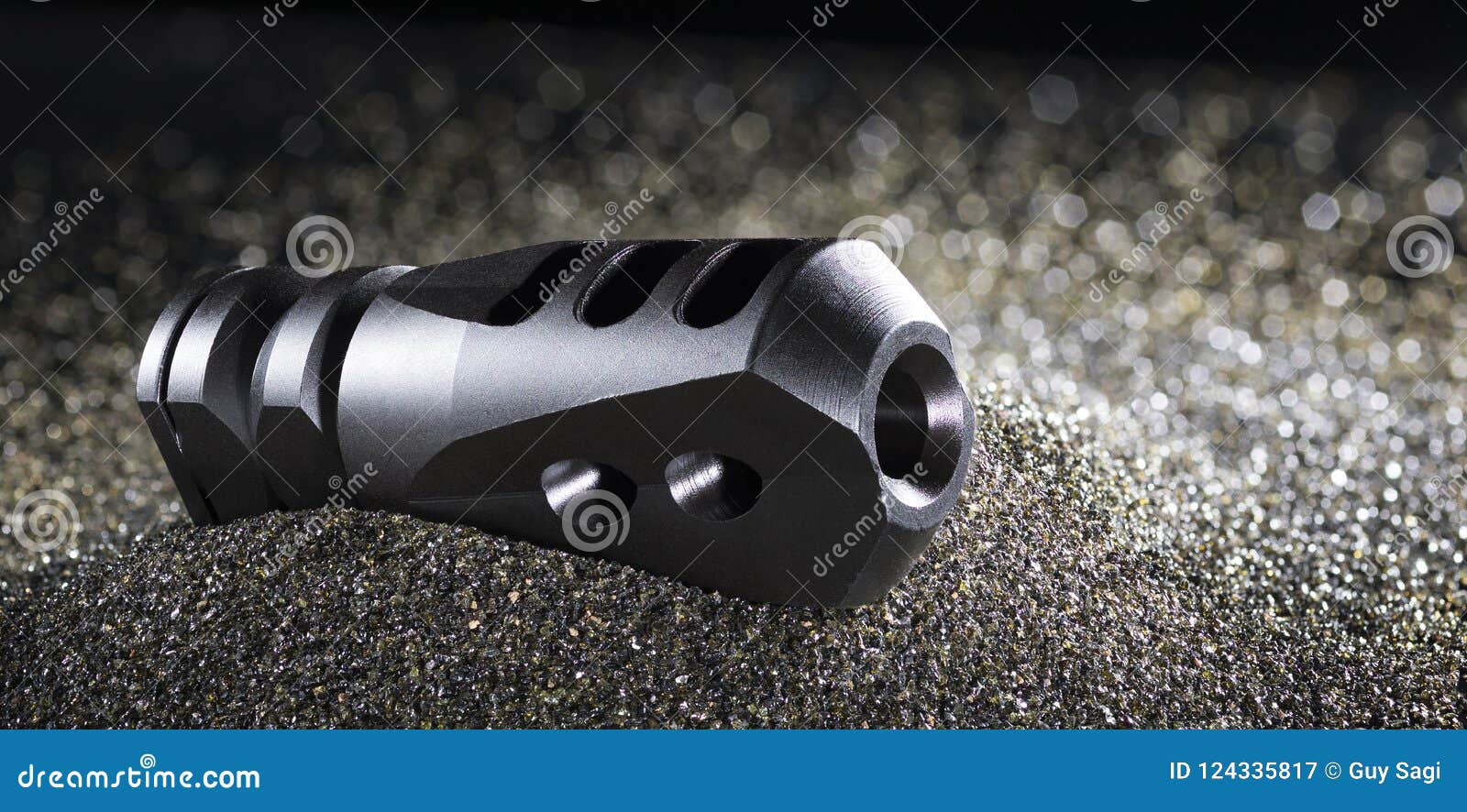 Assault Rifle Muzzle Device Stock Image - Image of black, compensator ...