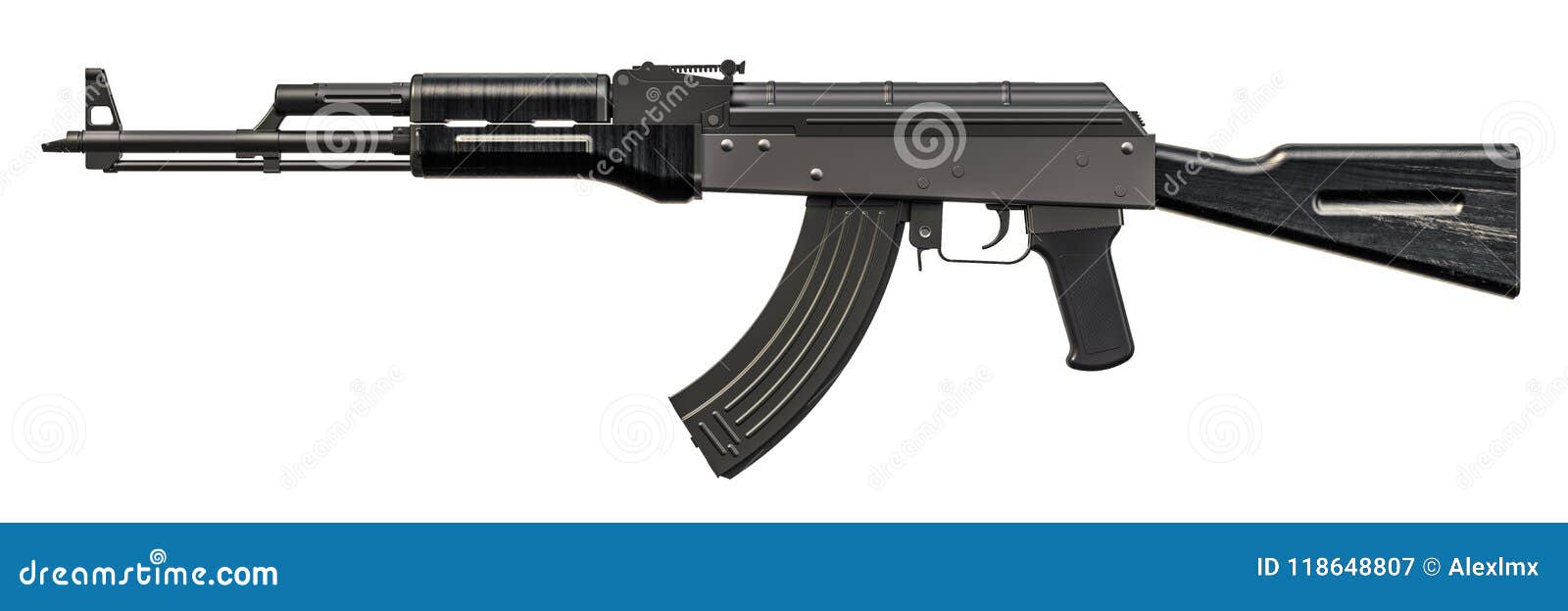 View Of Submachine Gun With Megaphone. Concept Of Destructive Power Of ...