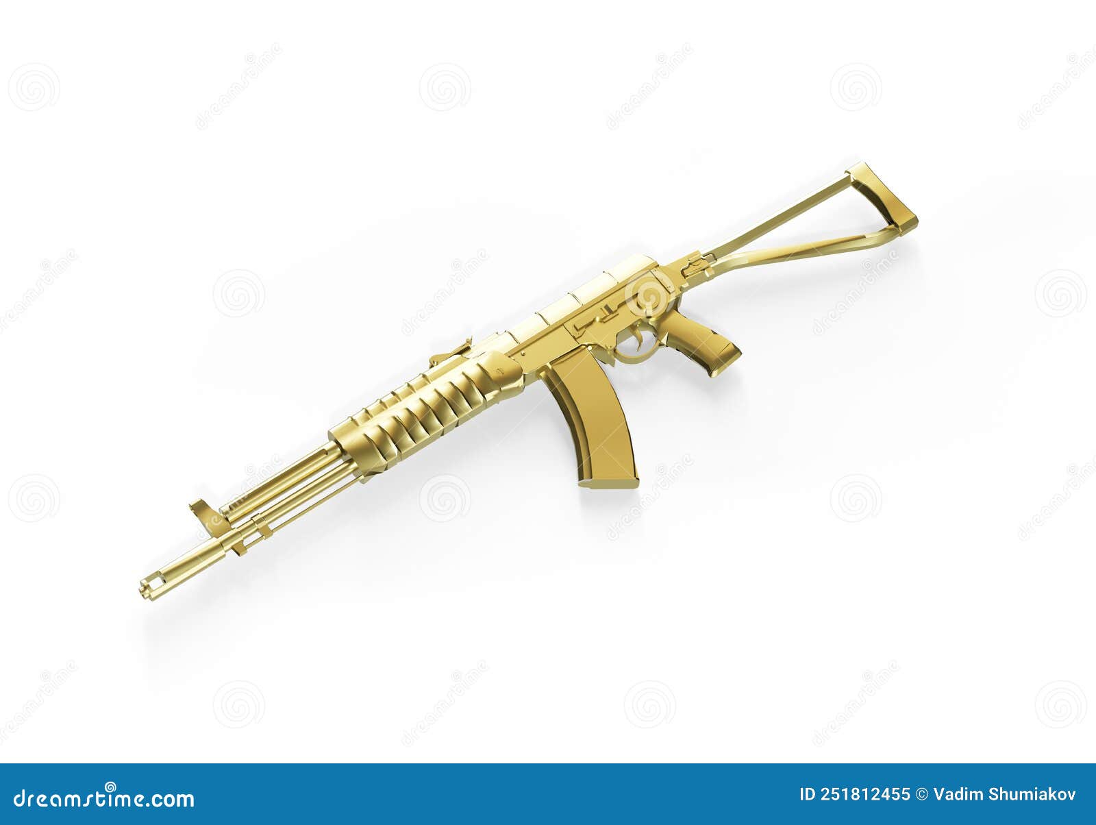 Assault Rifles - Low Angle Closeup Shot 3d Render Stock Illustration ...