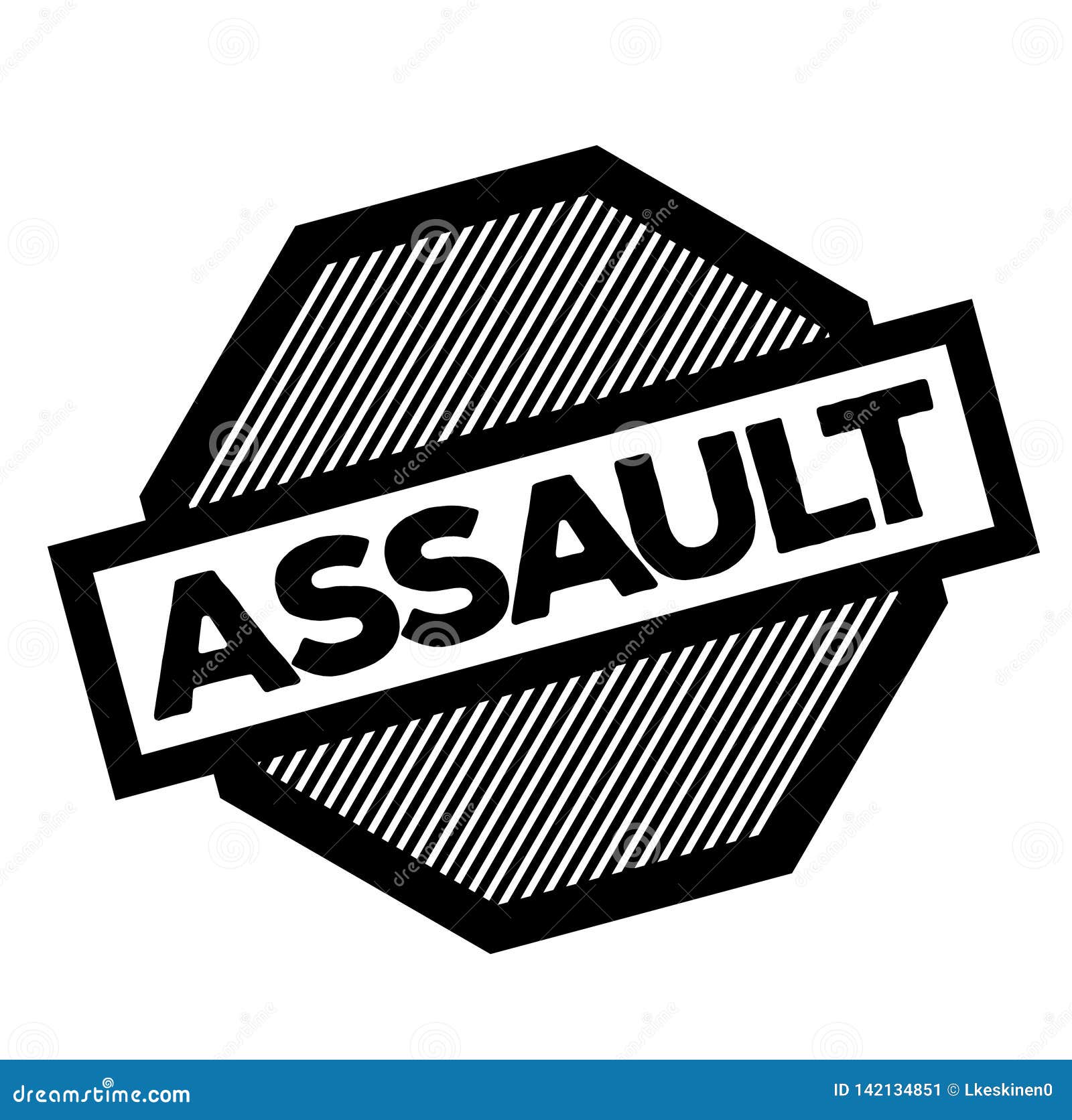 Assault stamp on white stock vector. Illustration of business - 142134851