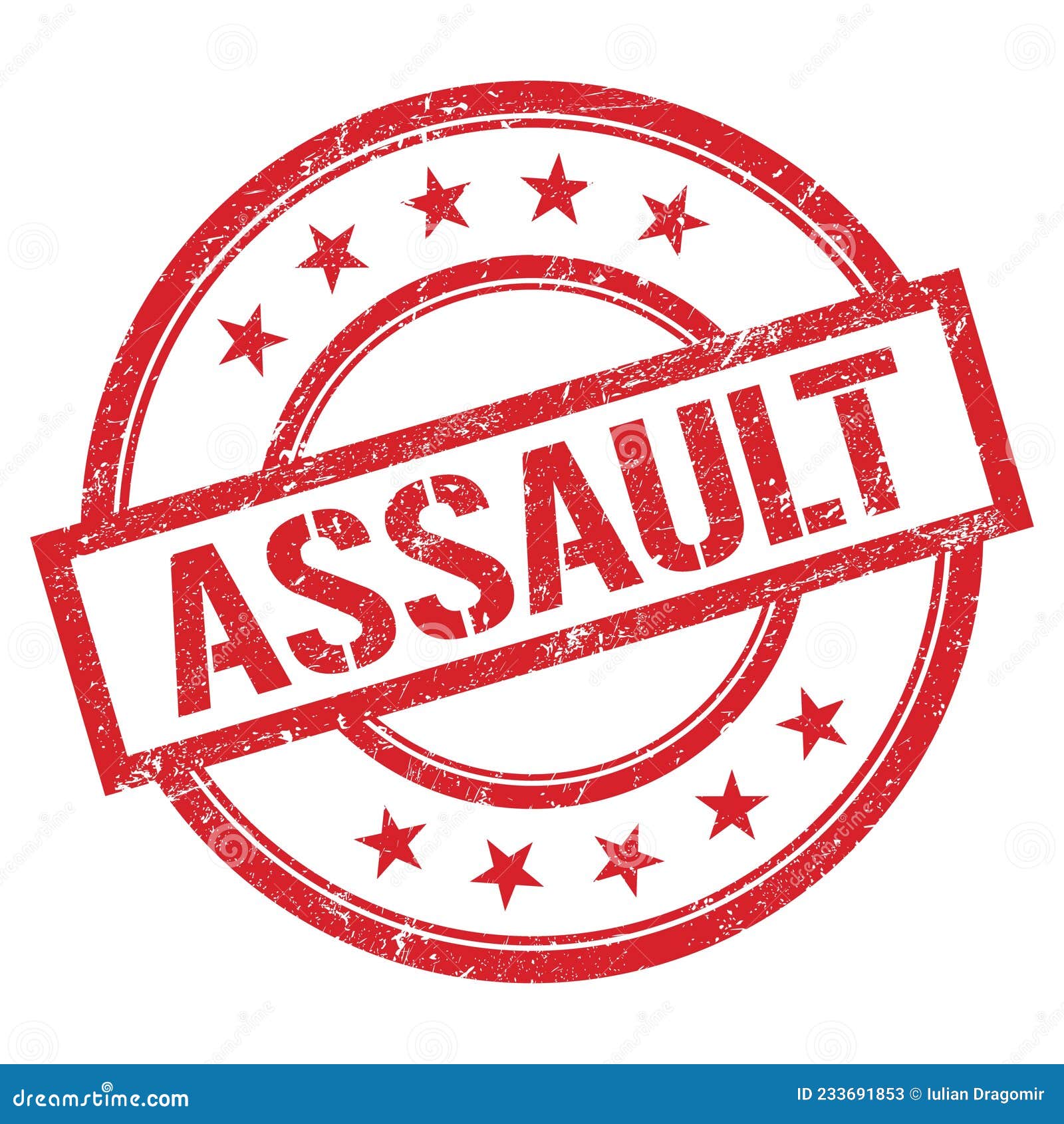 ASSAULT Text Written on Red Vintage Stamp Stock Illustration ...