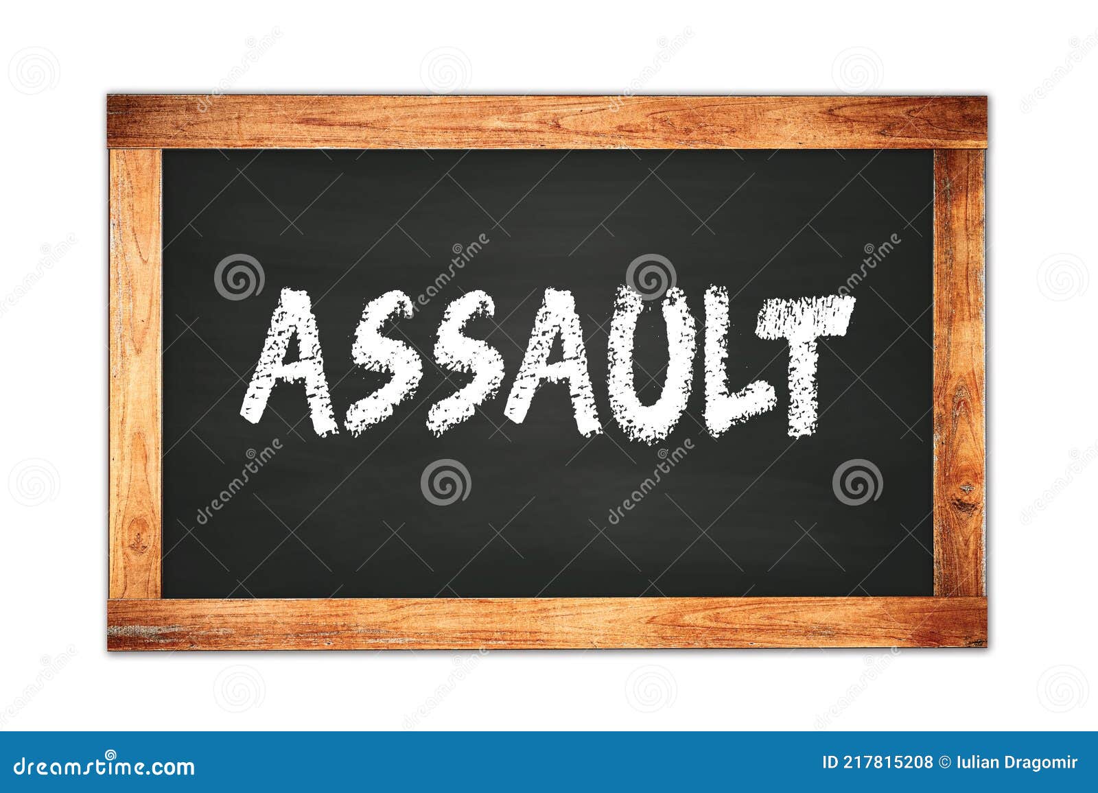 ASSAULT Text Written on Wooden Frame School Blackboard Stock ...